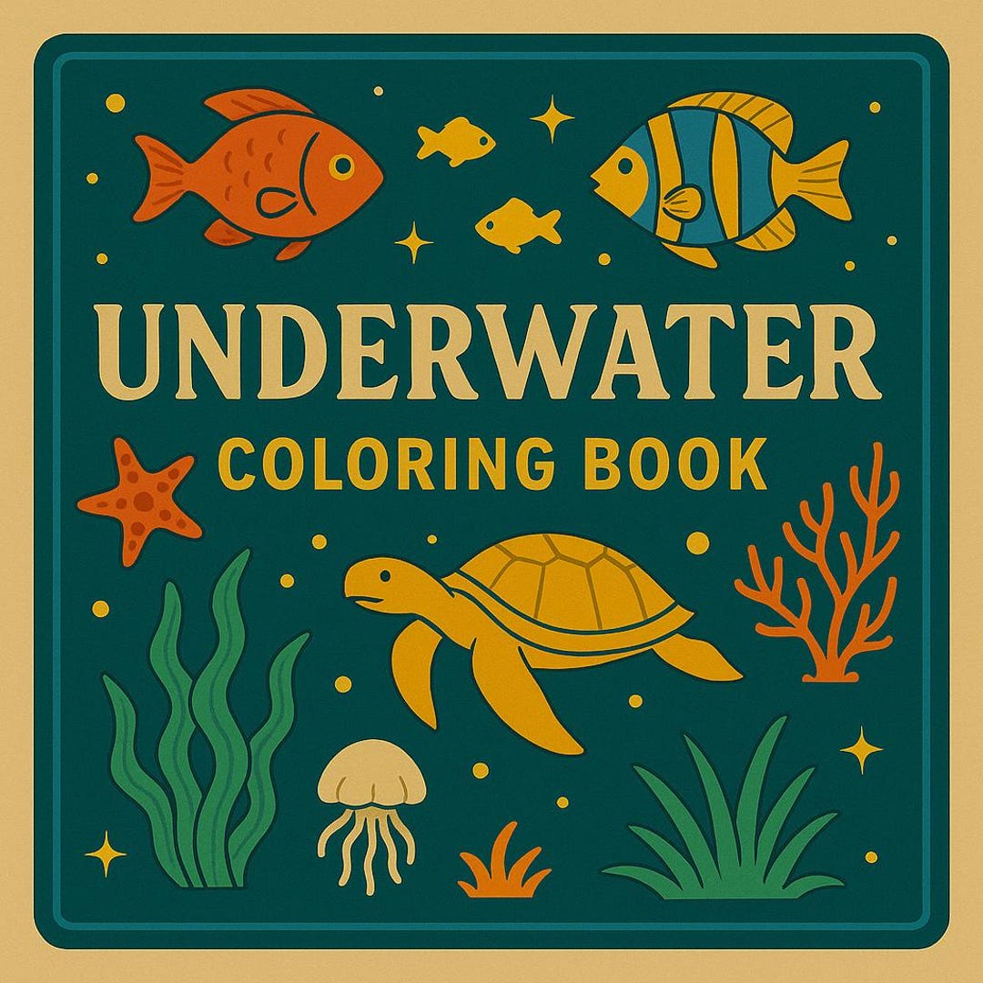 Underwater Coloring Book – Ocean Animals, Coral Reefs and Sea Life ...