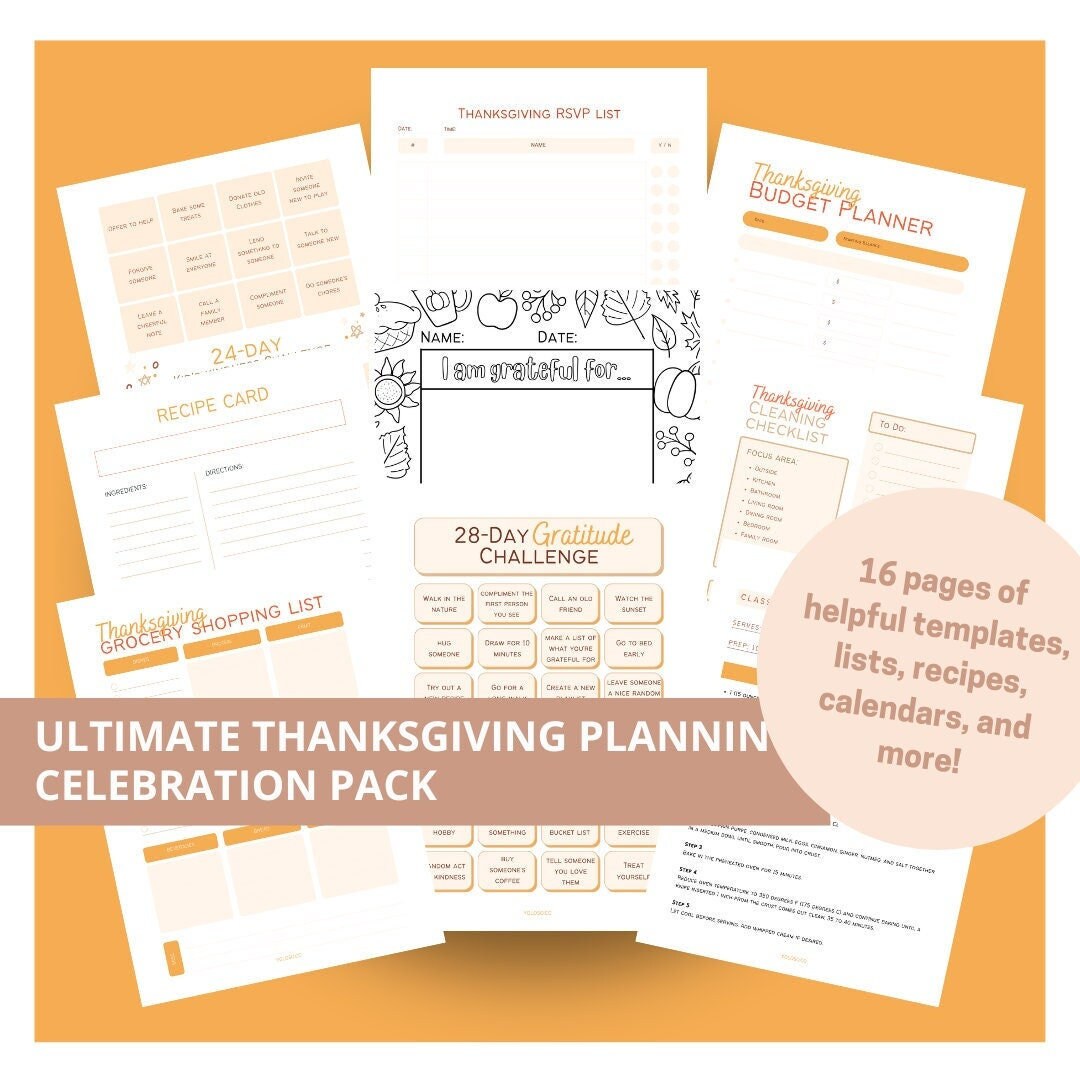 Ultimate Thanksgiving Planning Pack | Digital Download | Thanksgiving ...