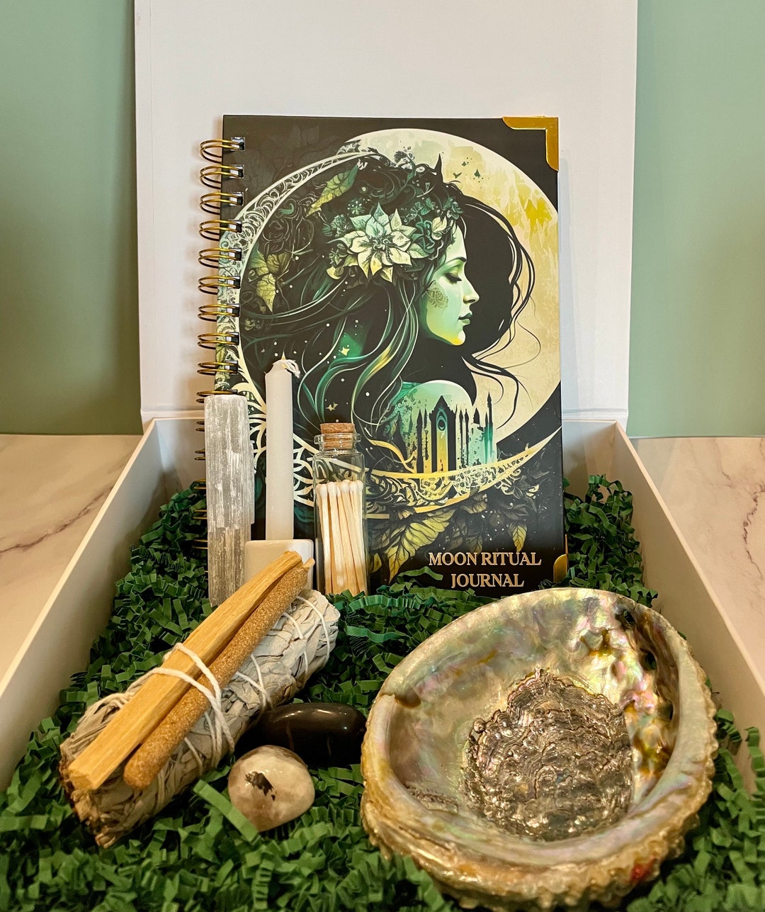 Full Moon - New Moon Ritual Kit, Journal, Cleanse, Protect, Manifest ...