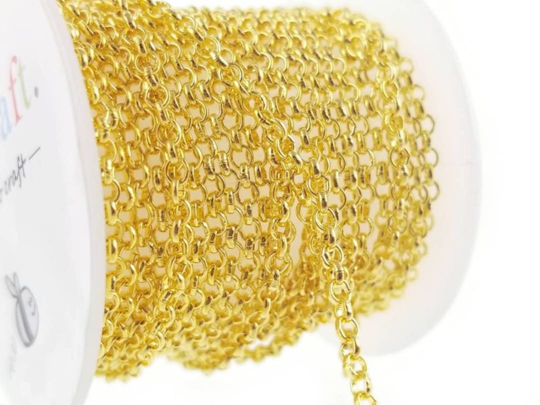 Gold Thin Rolo Link Chain Spool for Jewelry Making, Crafts ...