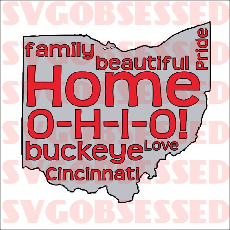 Ohio SVG- Ohio State SVG- Ohio Word Collage SVG- Svg, Cricut File ...