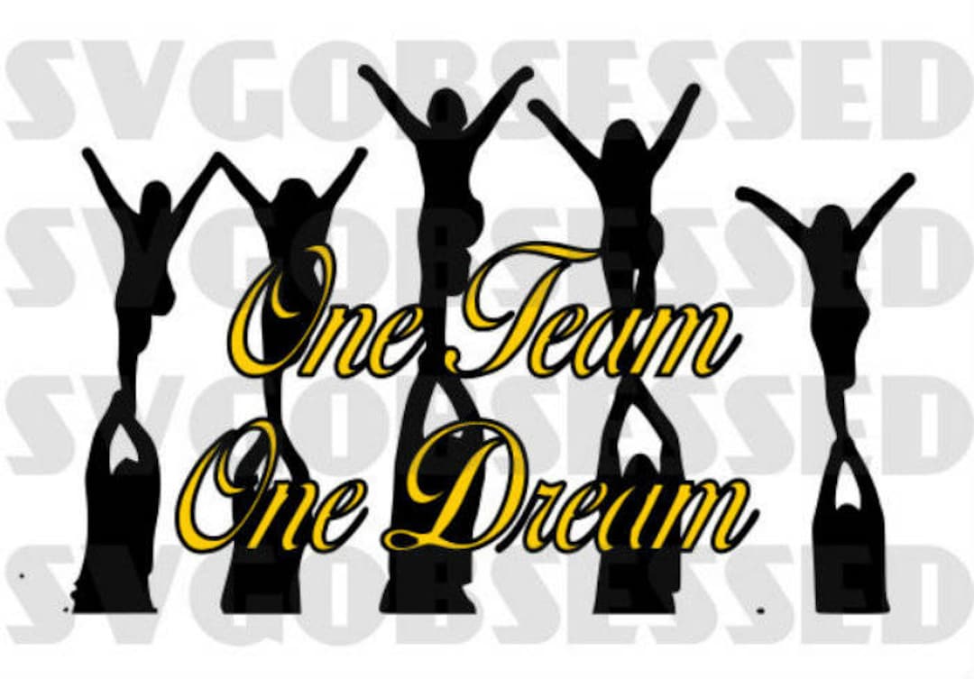 Cheerleading SVG- One Team One Dream- Cheer Stunt SVG, Cricut File ...