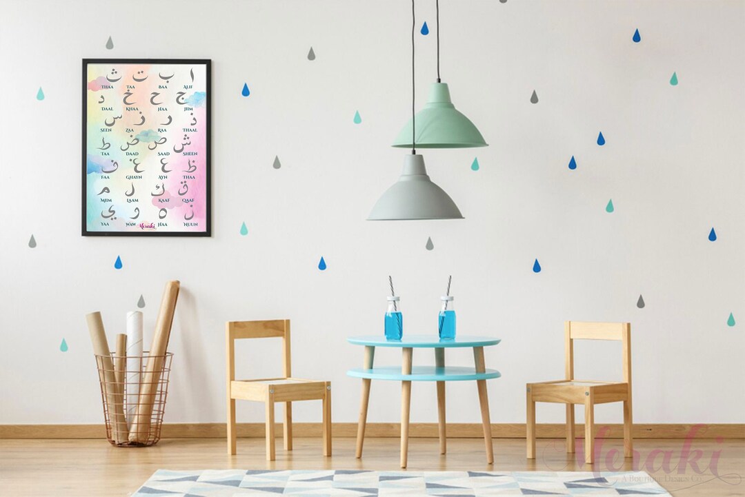 Arabic Alphabets for Children - Poster - Print - Art - Watercolour ...