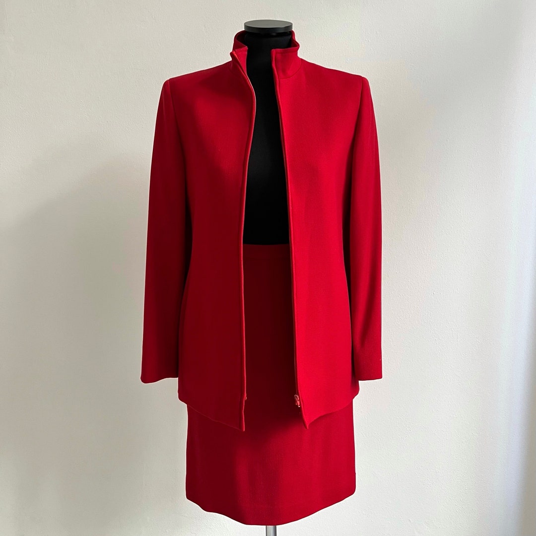Vintage Marella Suit in Red Wool - Etsy