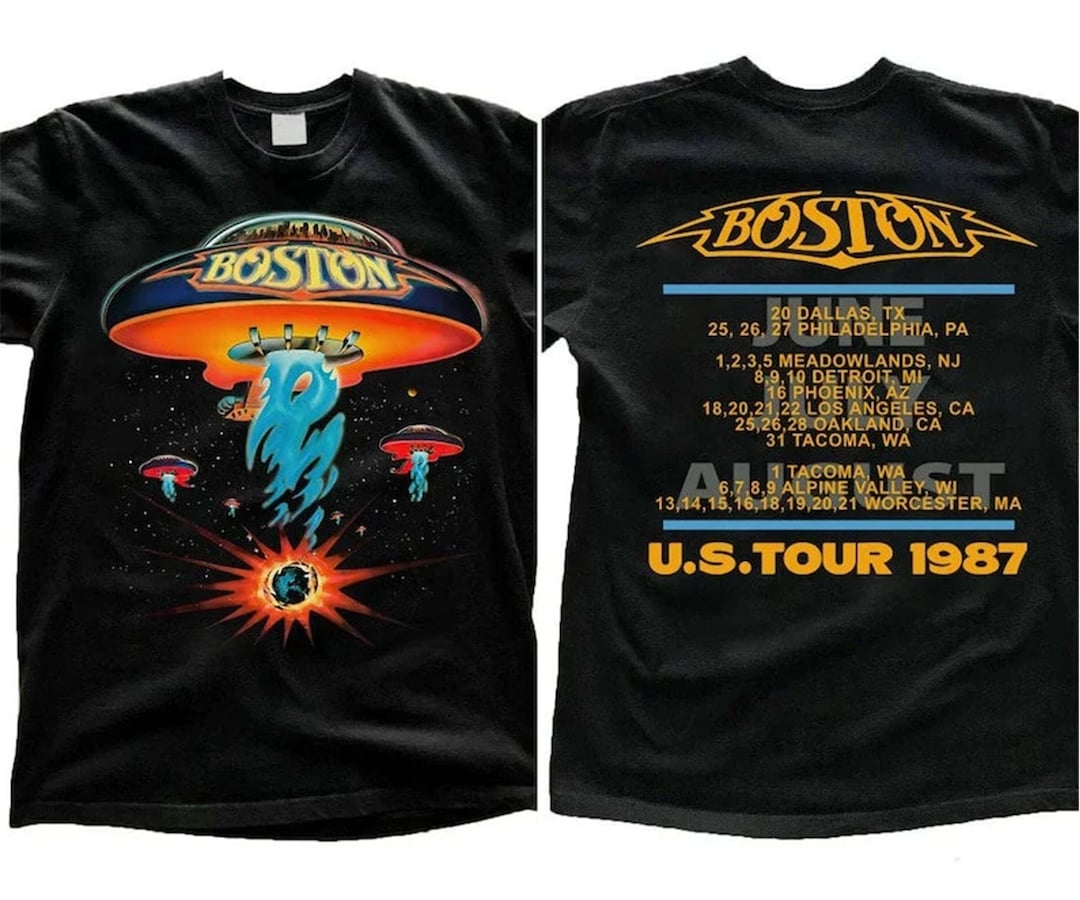 Camiseta de la gira de conciertos de Boston Rock Band 1987, camisa de ...