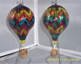 Blown Glass Hot Air Balloon Ornament: '02 Pattern | Etsy