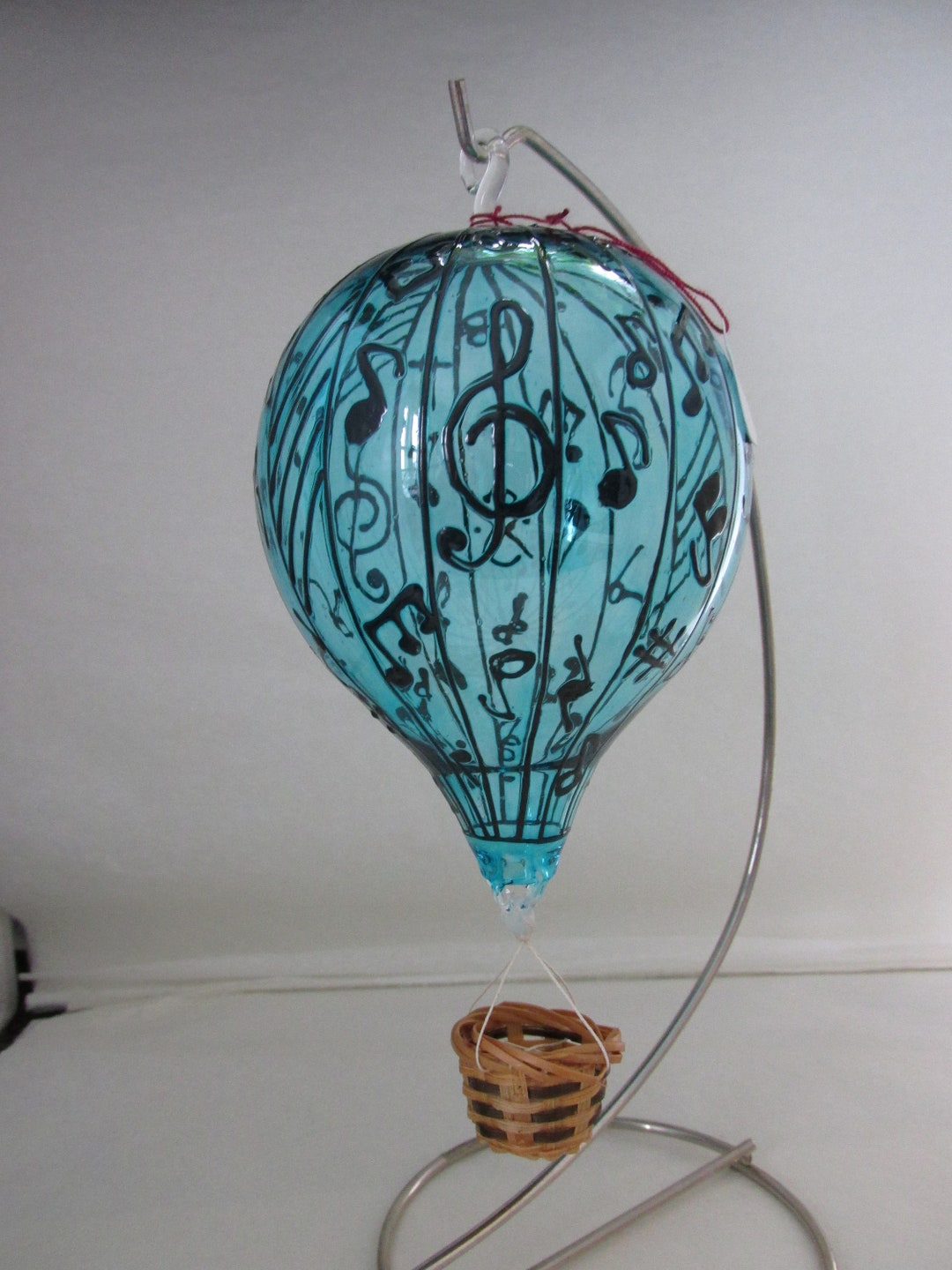 Blown Glass Hot Air Balloon Musical Notes Pattern - Etsy