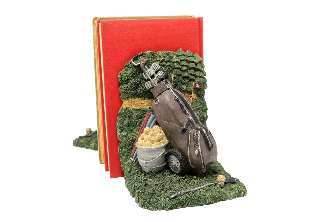 Vintage Golf Bookends, Handmade Golf Bookend Set, Golfer Gift, Man Cave ...
