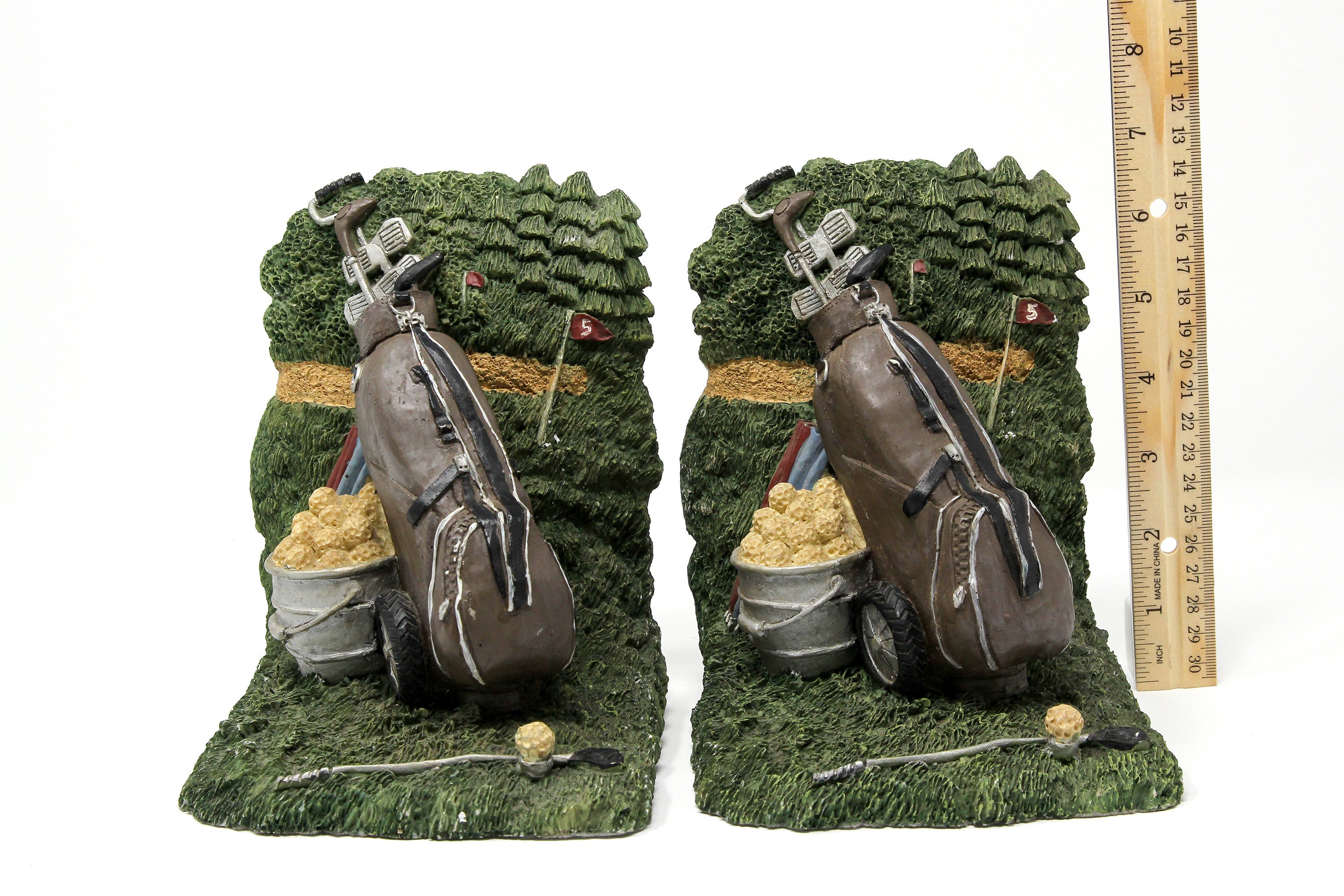 Vintage Golf Bookends, Handmade Golf Bookend Set, Golfer Gift, Man Cave ...