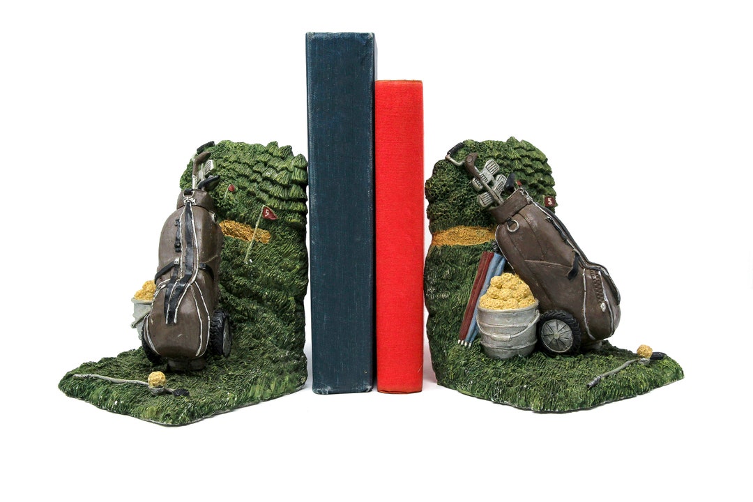 Vintage Golf Bookends, Handmade Golf Bookend Set, Golfer Gift, Man Cave ...