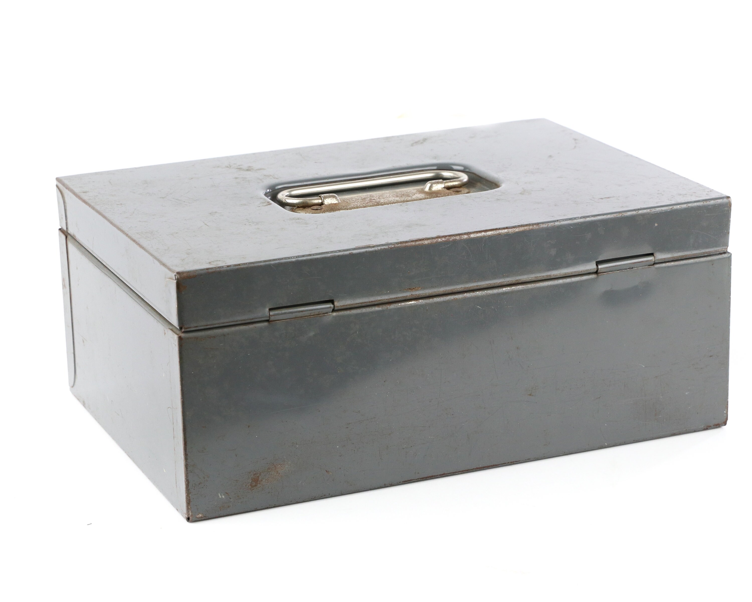 Vintage Grey Metal Steelmaster Lockbox W/ Coin Drawer, Metal Check File ...