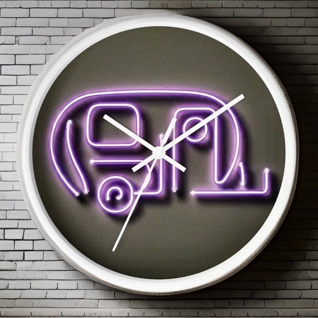 Neon-look Camper Clock, Airstream Gift, Airstream Trailer, Airstream ...
