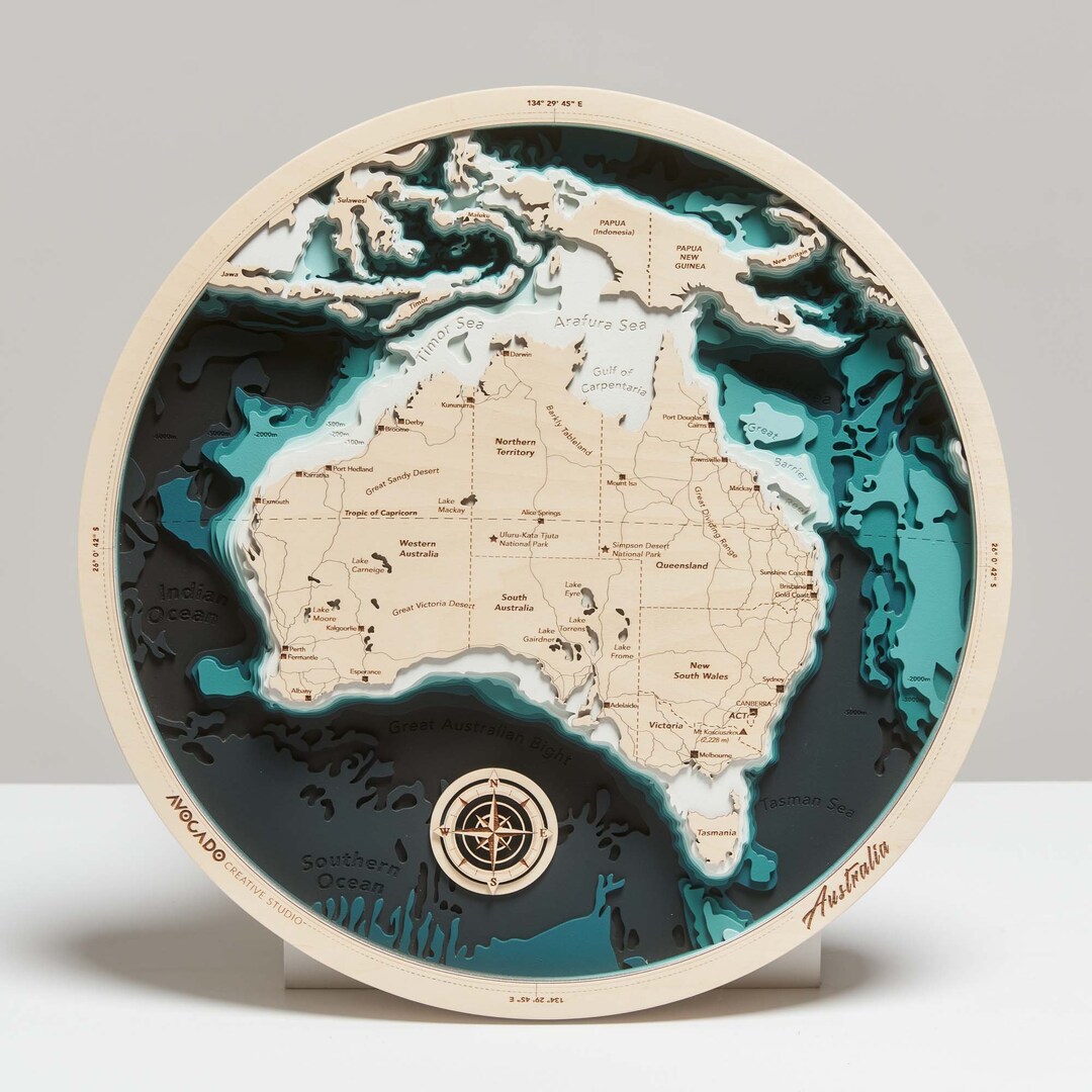 Australia - Wooden Map - Etsy