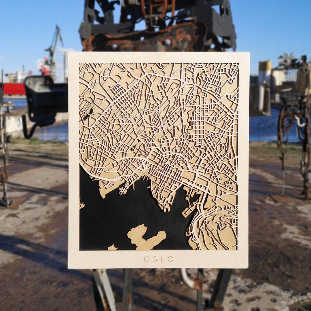 Oslo Wood Map Poster: Urban Art, Minimalist Decor (50x60cm) - Etsy