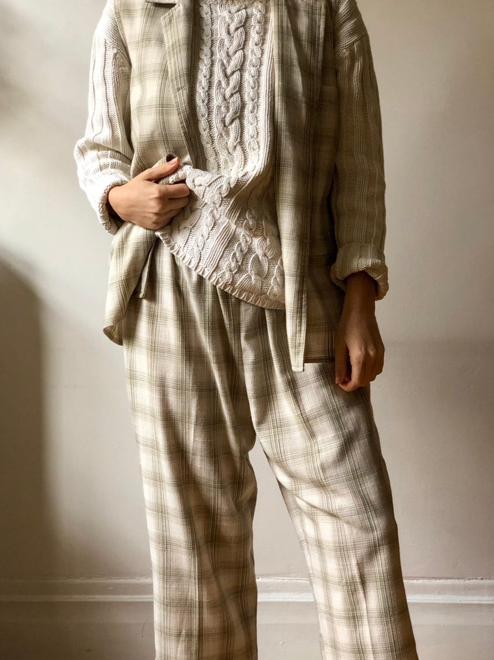 90's Plaid Matching Set // Soft Vest & Culotte Suit // Fits S-L - Etsy