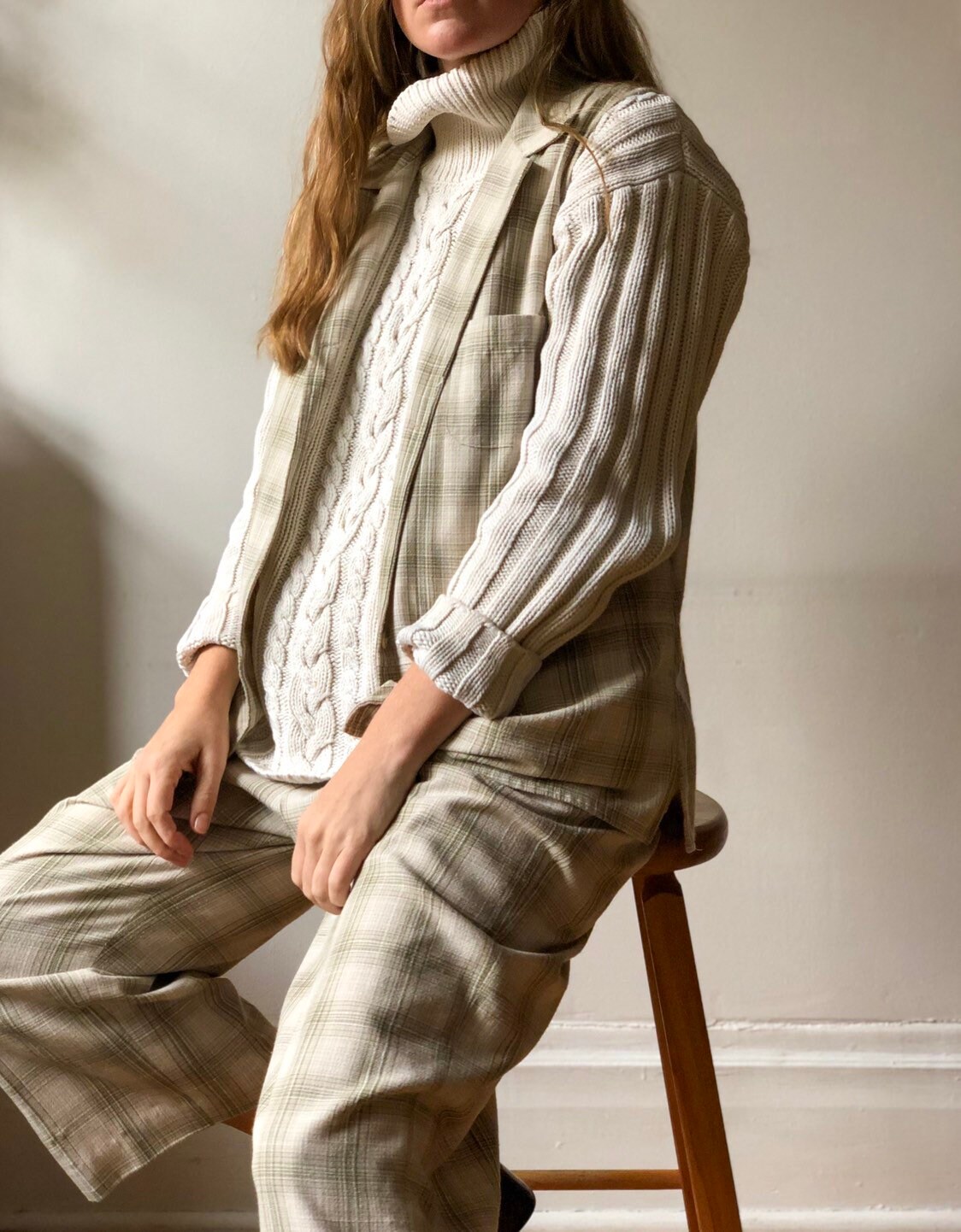 90's Plaid Matching Set // Soft Vest & Culotte Suit // Fits S-L - Etsy