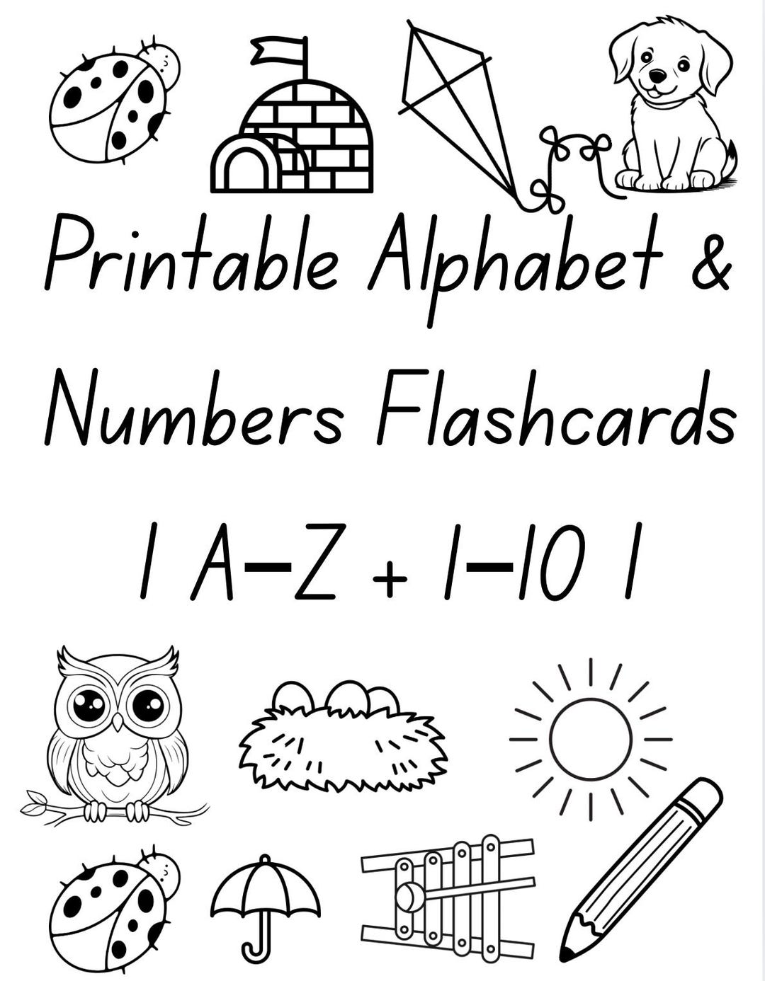 Printable Alphabet & Numbers Flashcards | A–Z Letters + 1–10 | Kids ...