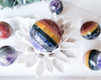 7 Chakra Crystal Sphere Set Seven Chakra Crystals 7 Chakra Crystals Kit ...