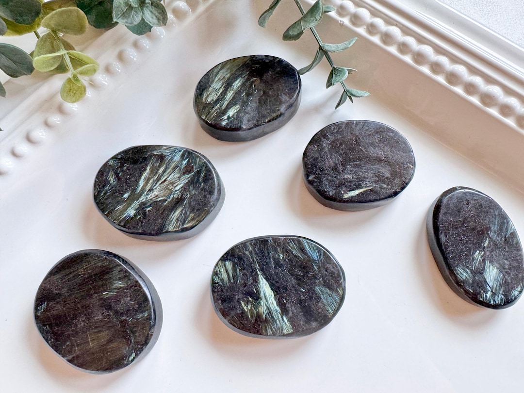 Astrophyllite Flat Palm Stone - Etsy