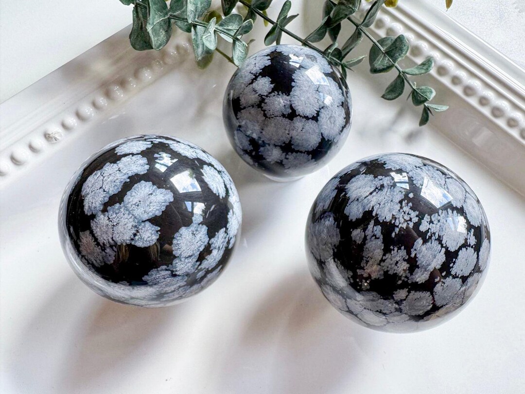Snowflake Obsidian Sphere - Etsy