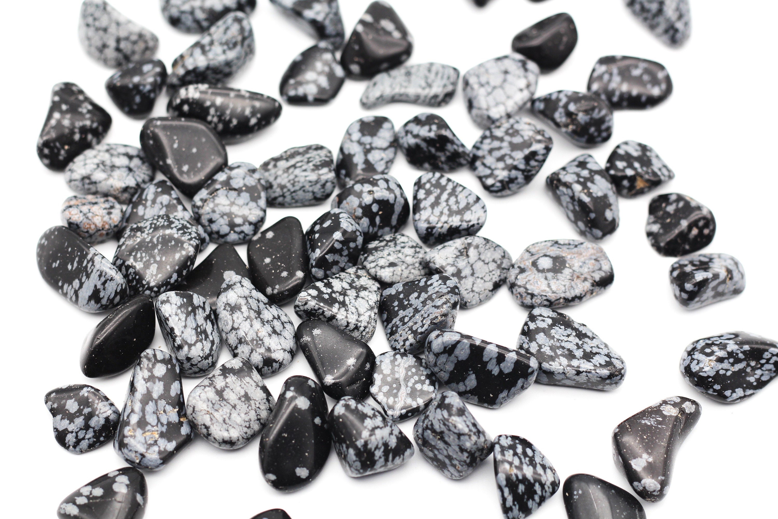 Snowflake Obsidian Tumbled Stone - Etsy