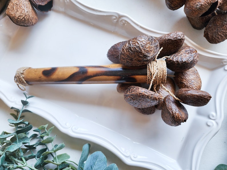 Bamboo and Kenari Seed Rattle - Etsy