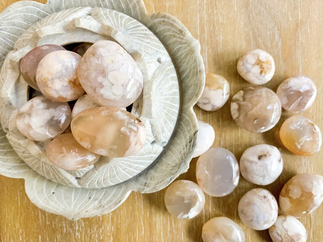 Flower Agate Tumbled Stone - Etsy