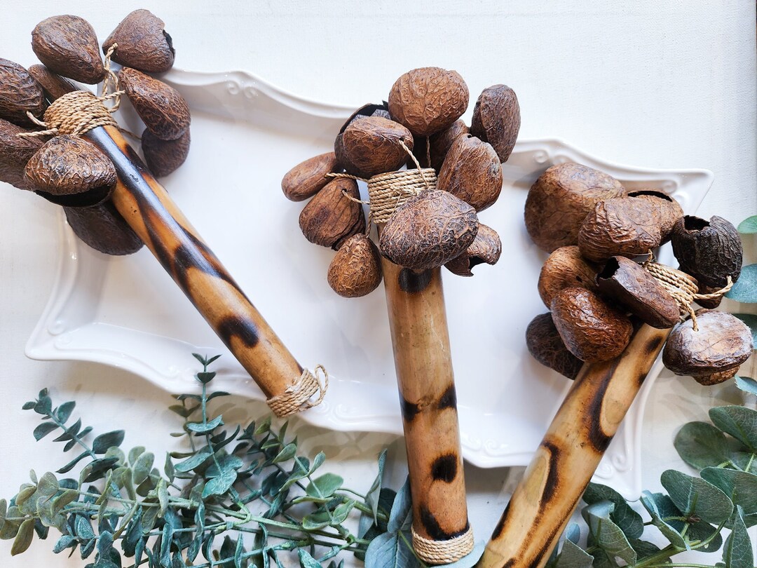 Bamboo and Kenari Seed Rattle - Etsy