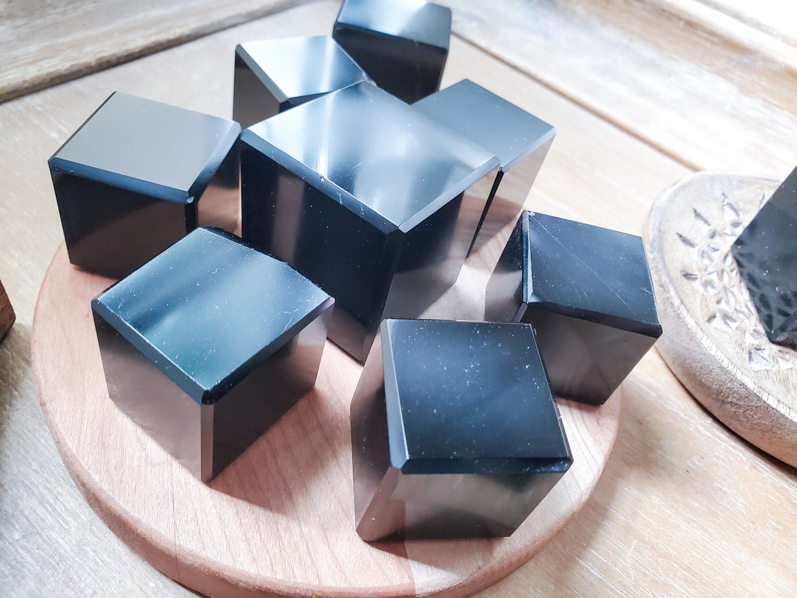 Black Obsidian Cube - Etsy