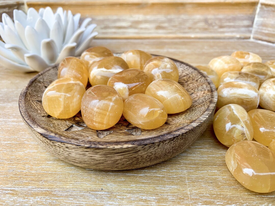 Honey Calcite Tumbled Stone - Etsy