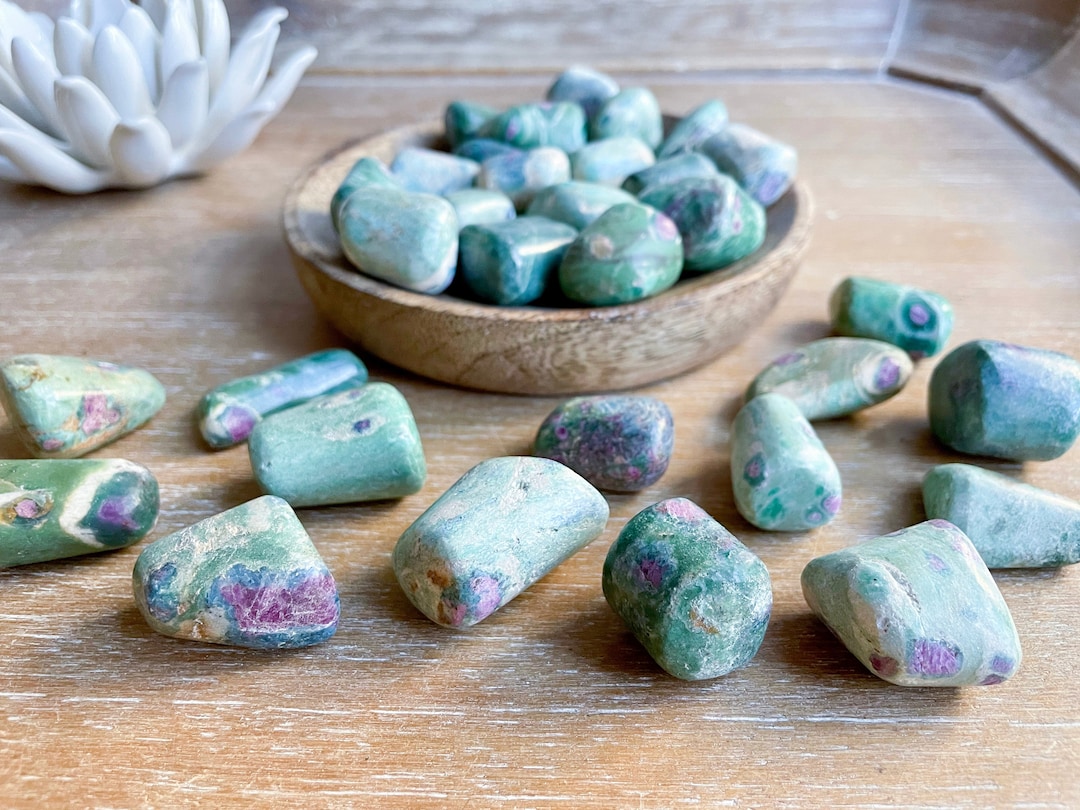 Ruby in Fuchsite Tumbled Stone - Etsy