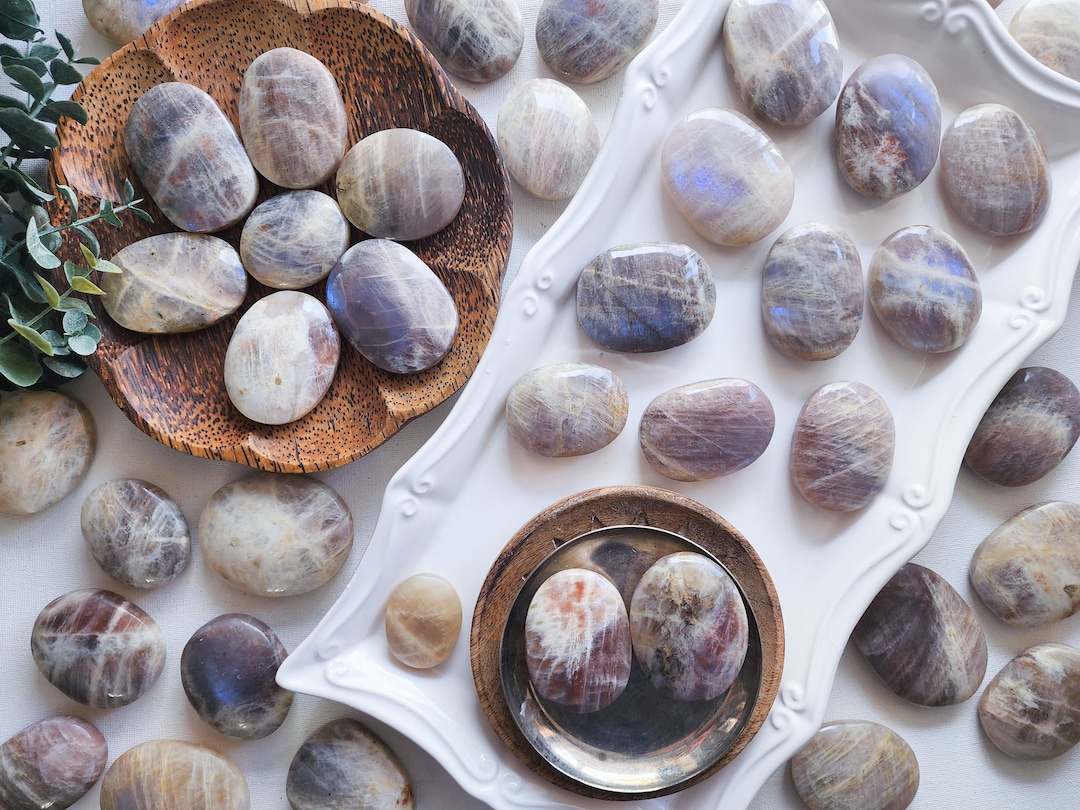 Moonstone & Sunstone Mix Palm Stone - Etsy