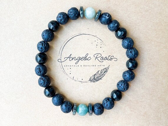 Masculine Line Jade Lava Black Tourmaline Bracelet Etsy