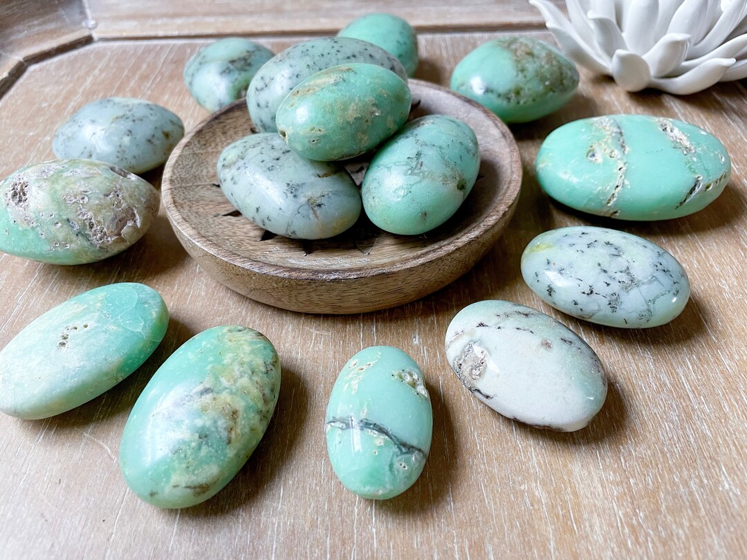 Chrysoprase Palm Stone prase Opal Indonesia - Etsy