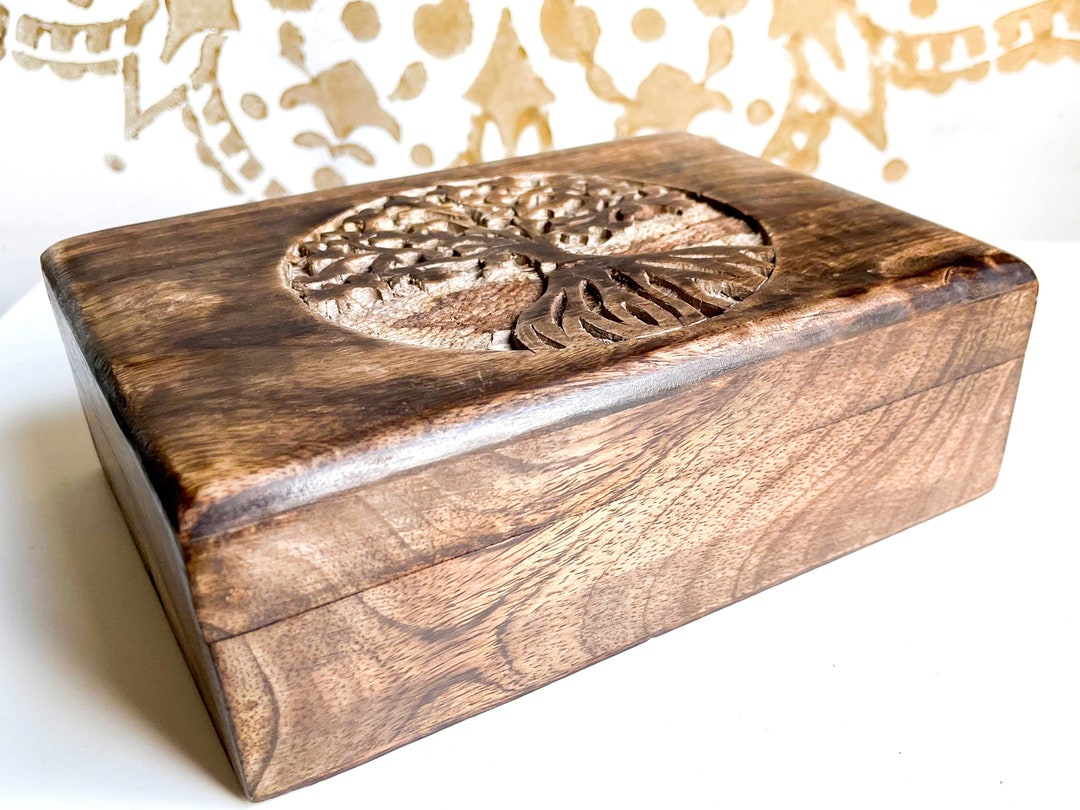 Tree of Life Wood Box Carving - Etsy