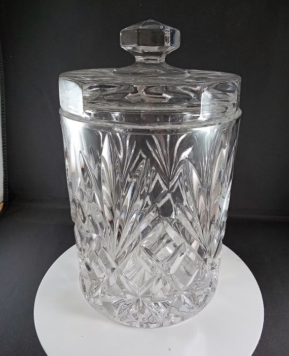 Vintage Small Lidded Crystal Jar - Etsy