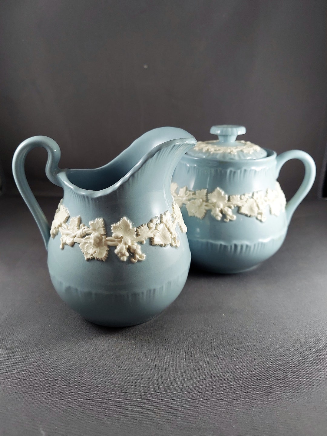 Wedgwood Queensware Sugar and Creamer Jasperware - Etsy
