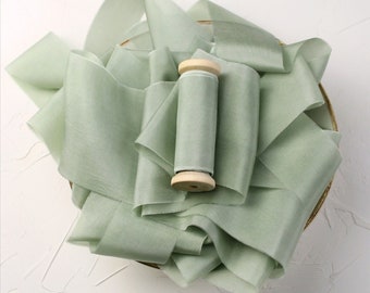 Green Silk Ribbon - Etsy