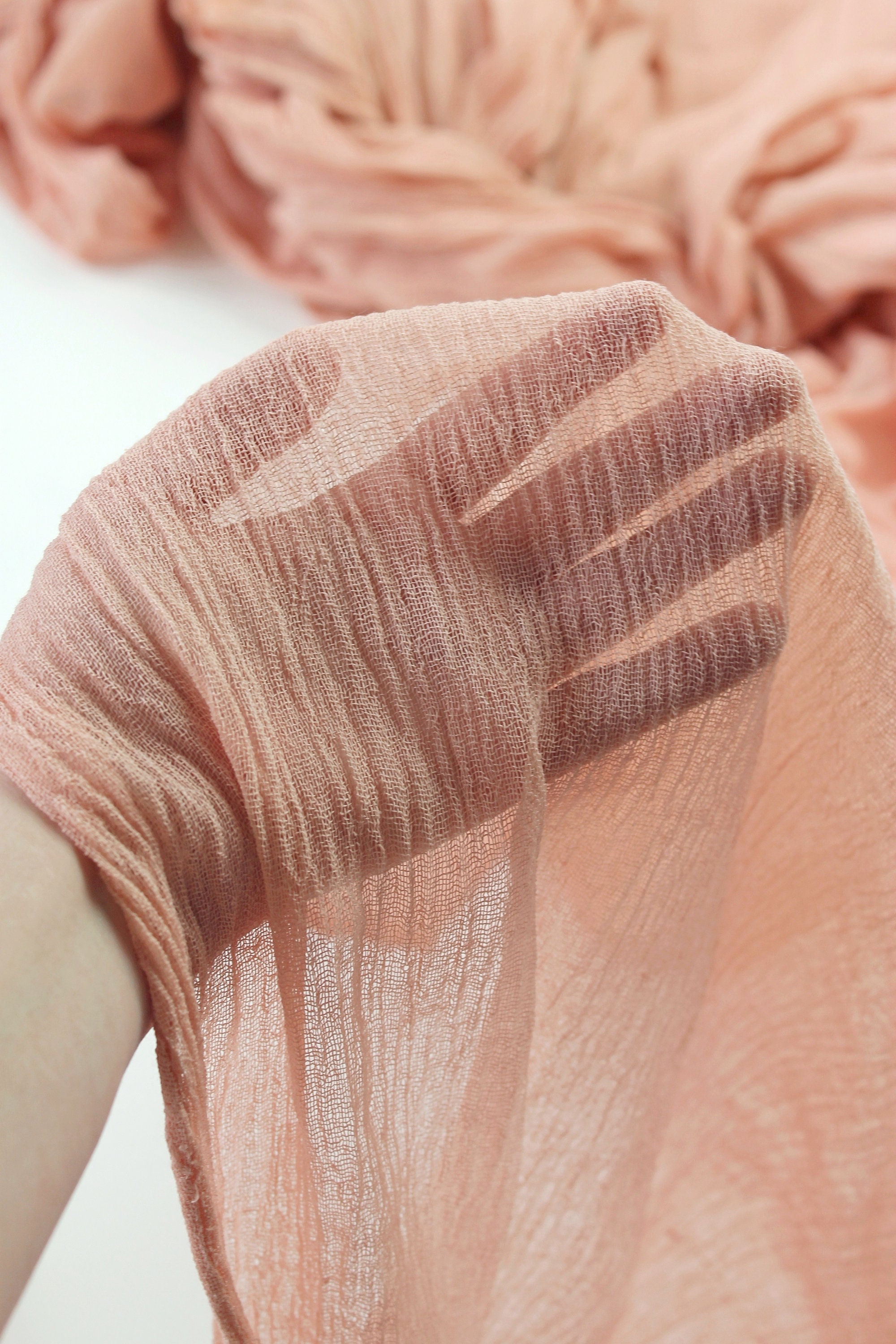 Peach Table Runner Peach Moonstone Cheesecloth Runner Cafe Au - Etsy