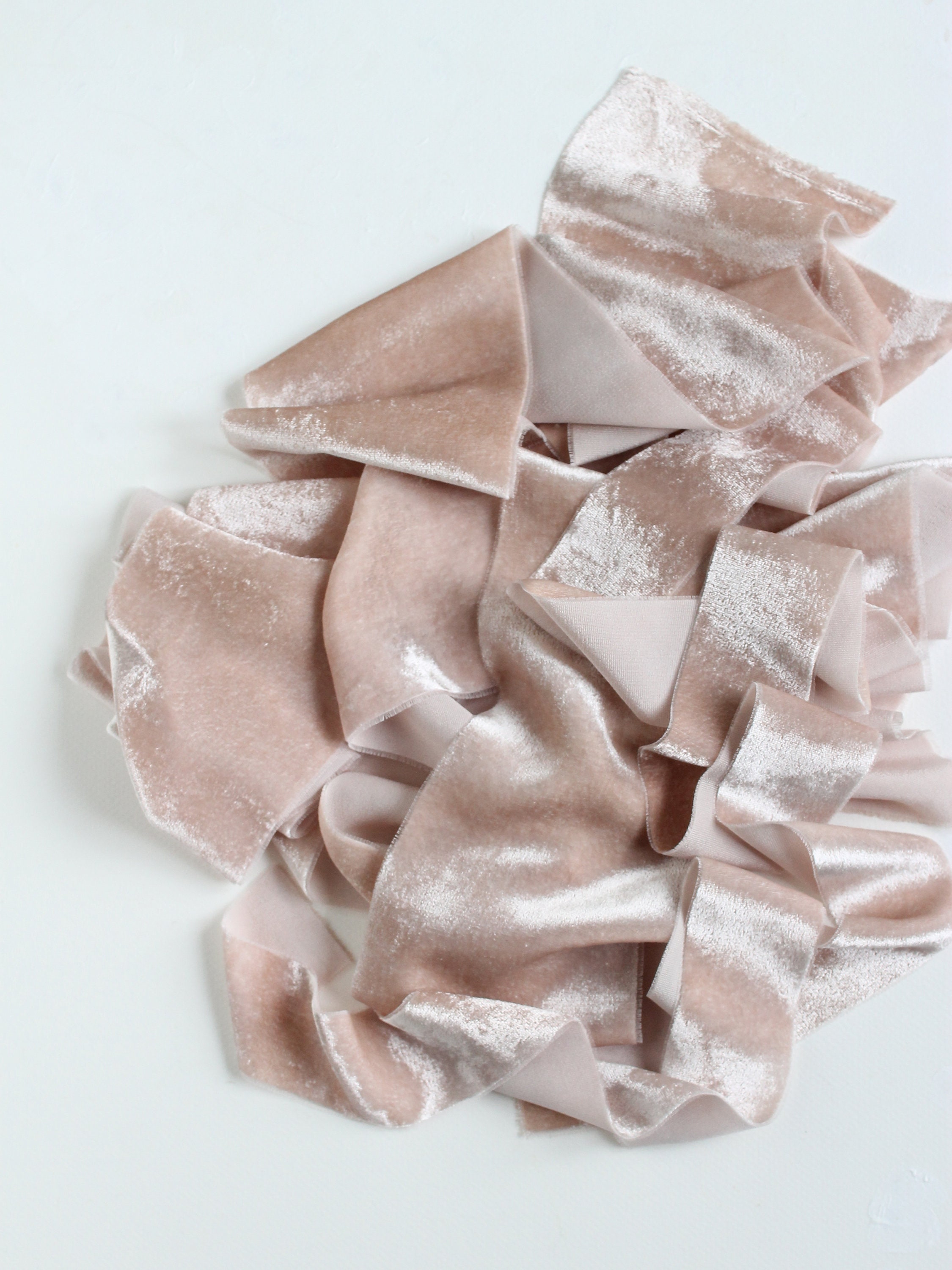 Antique Rose Silk Velvet Ribbon Blush Velvet Ribbon Hand Dyed - Etsy
