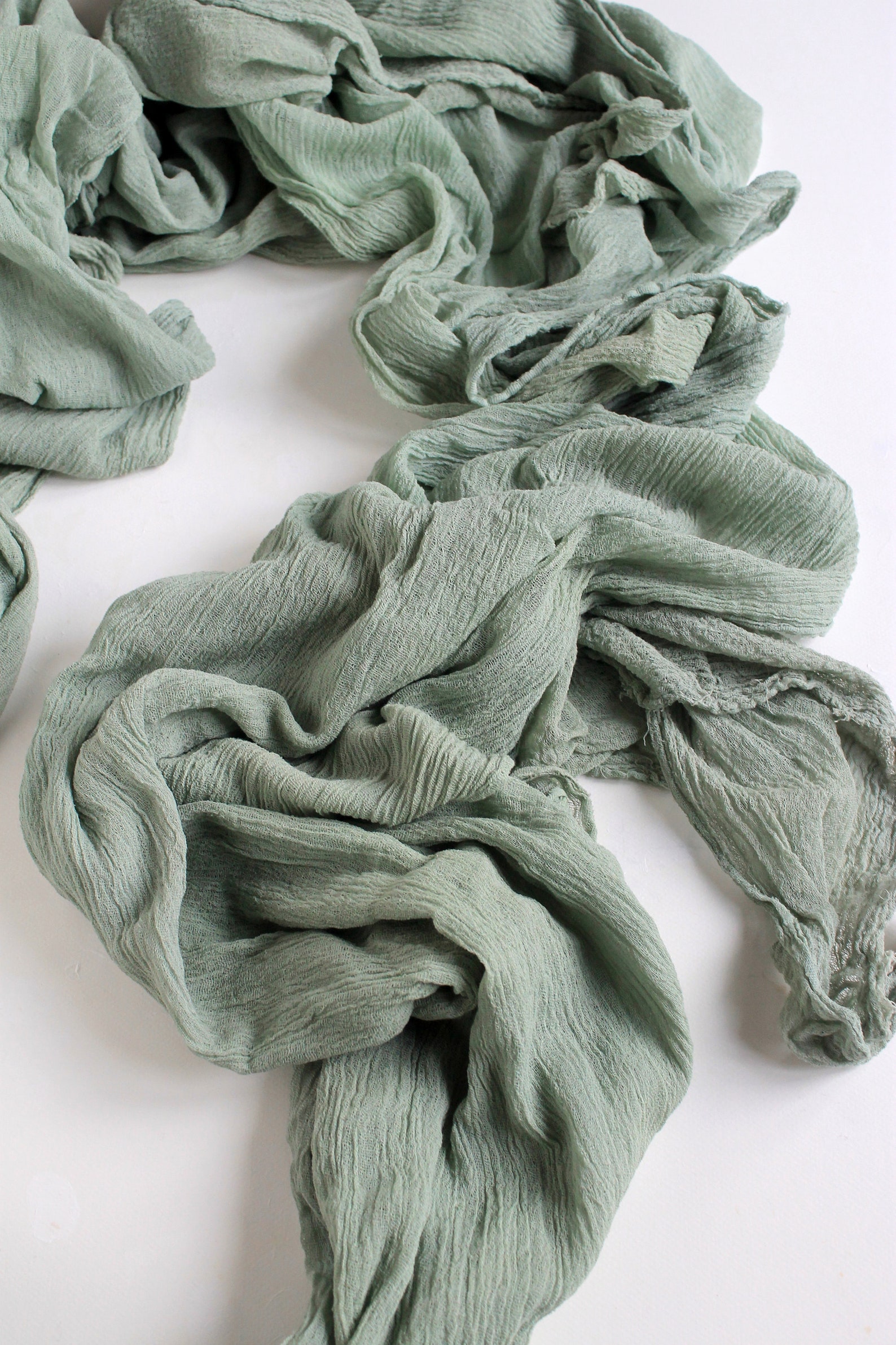 Sage Green Table Runner Hand Dyed Sage Gauze Runner - Etsy