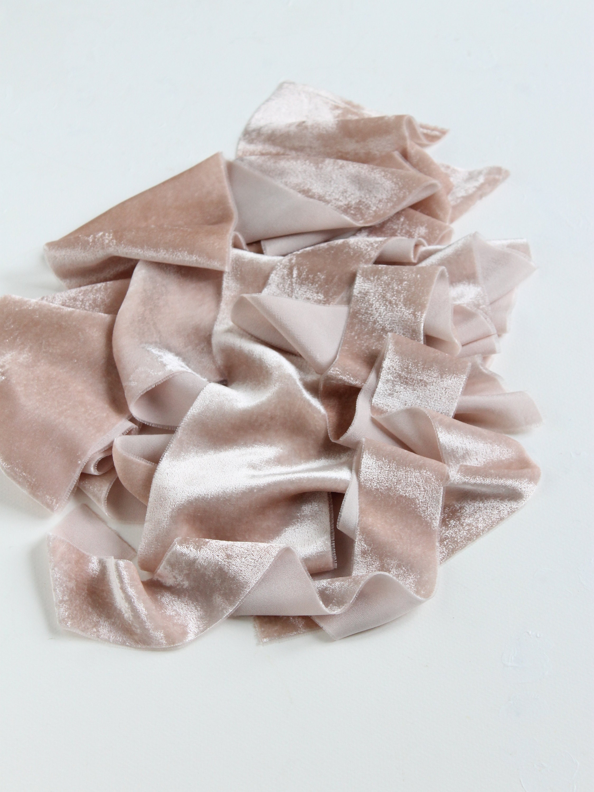 Antique Rose Silk Velvet Ribbon Blush Velvet Ribbon Hand Dyed - Etsy