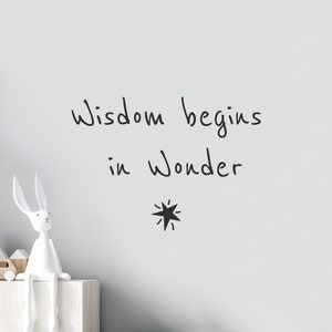 Wisdom Begins in Wonder Quote Lettering Wall Decal - Etsy