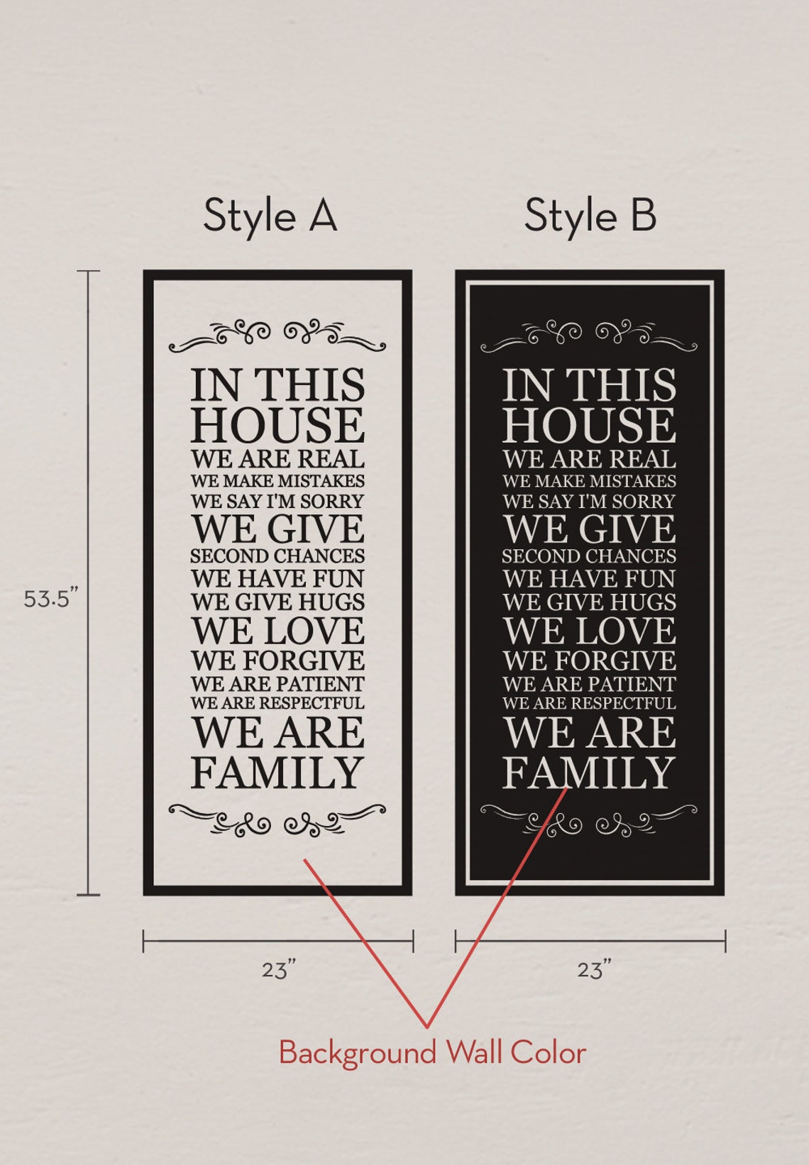 In This House - Black-vinyl Wall Decal - Etsy