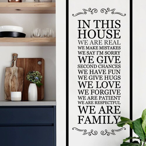 In This House Black-vinyl Wall Decal | Etsy