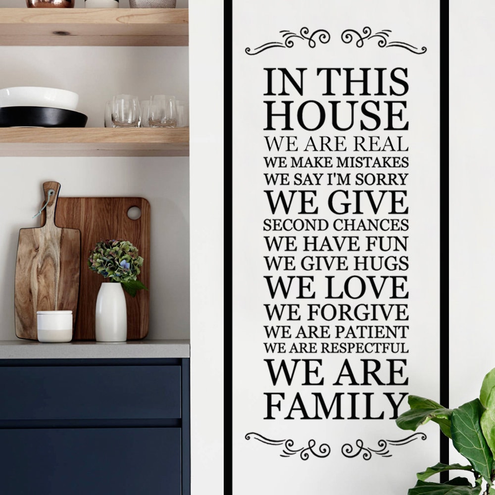 In This House - Black-vinyl Wall Decal - Etsy
