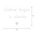 Wisdom Begins in Wonder Quote Lettering Wall Decal - Etsy