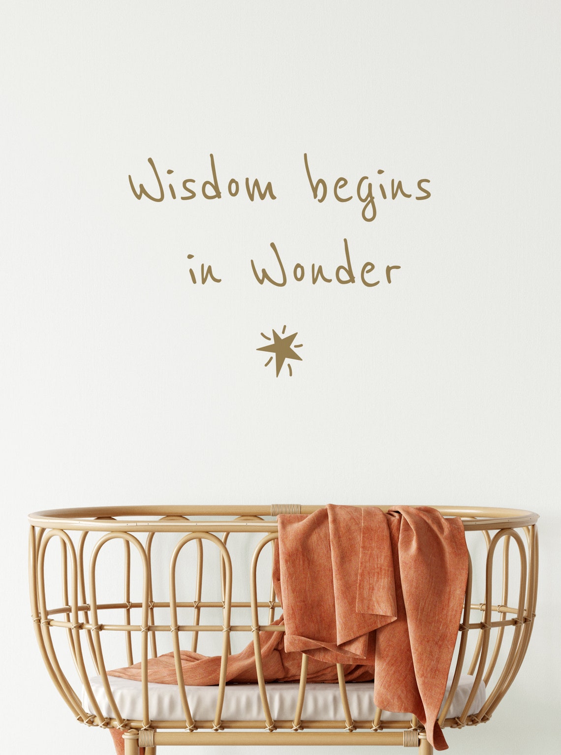 Wisdom Begins in Wonder Quote Lettering Wall Decal - Etsy