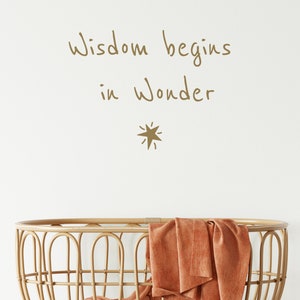 Wisdom Begins in Wonder Quote Lettering Wall Decal - Etsy
