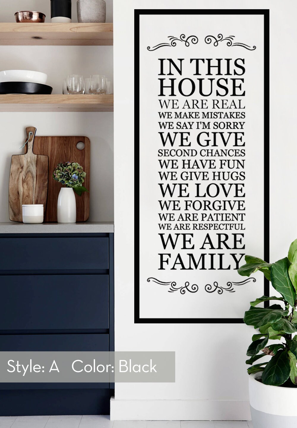 In This House - Black-vinyl Wall Decal - Etsy